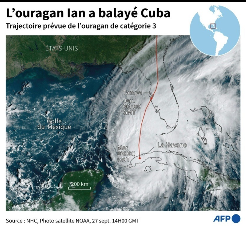 L'ouragan Ian passe en catégorie 4 à l'approche de la Floride | Les ...